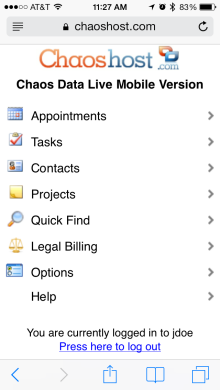 ChaosHost Help: Introducing Chaos Data Live - Mobile Edition